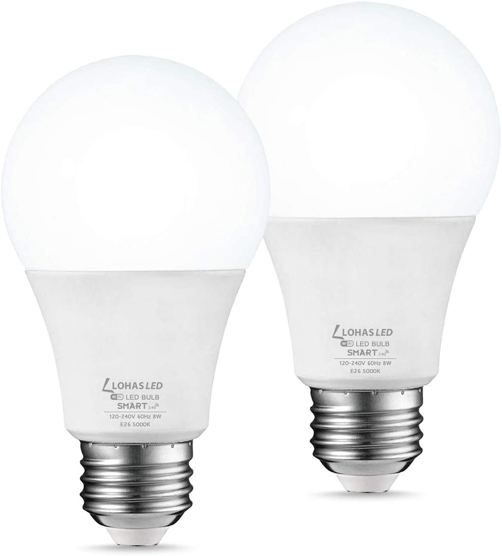 LOHAS Smart Light Bulb A19 LED WiFi Bulb, 50W Equivalent LED Dimmable ...